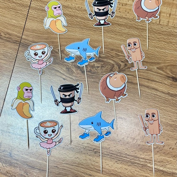 Party Supplies | Brain Rots Funny Characters Cupcake Toppers | Poshmark
